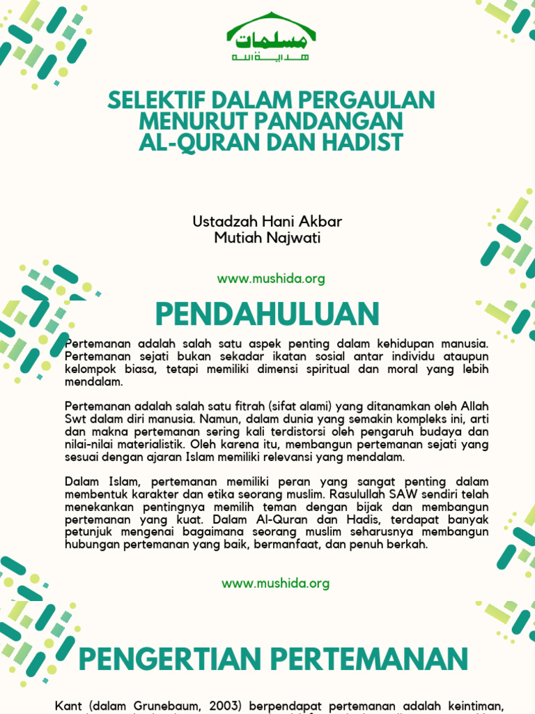 Pertemanan Sejati dalam Islam | PDF