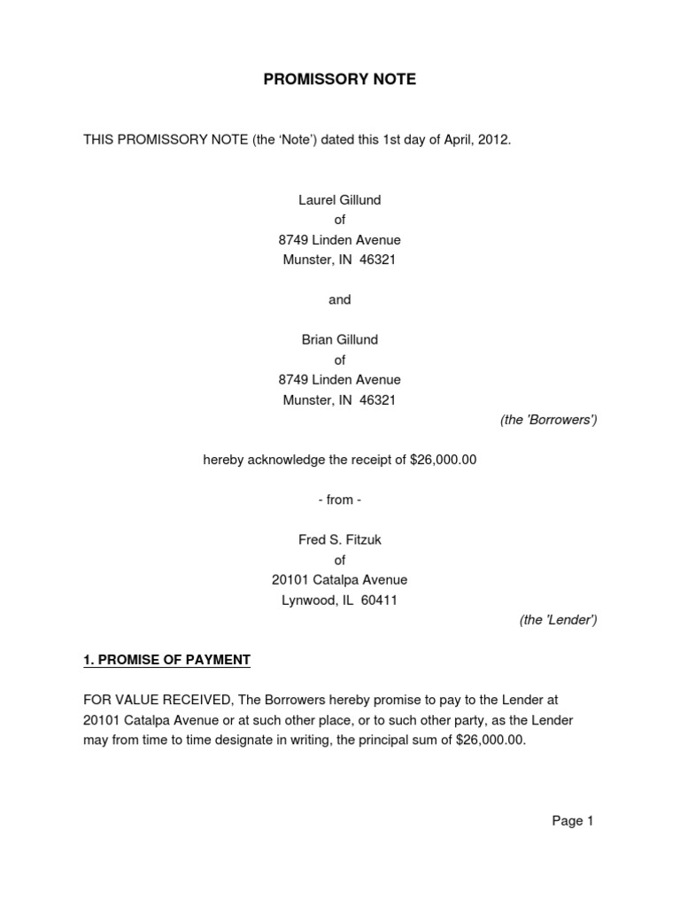 Promisary Note | PDF | Promissory Note | Interest