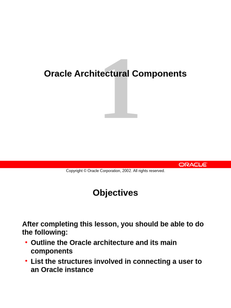 Les01 - Oracle Architectural Components | PDF | Databases | Oracle ...