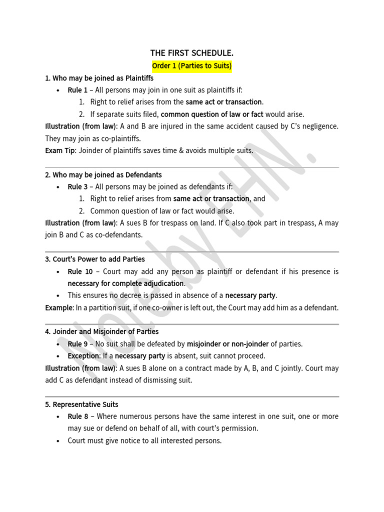 Joinder Rules and Suit Procedures Explained | PDF | Lawsuit | Discovery ...