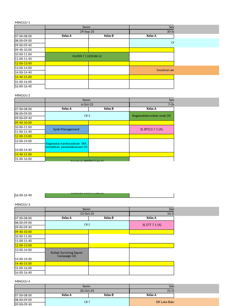 Jadwal Gasal TA 2025-2026 | PDF