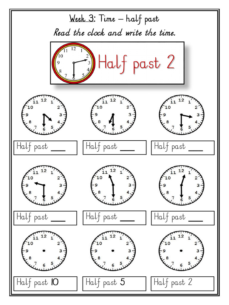 Learning Half Past Time Concepts | PDF