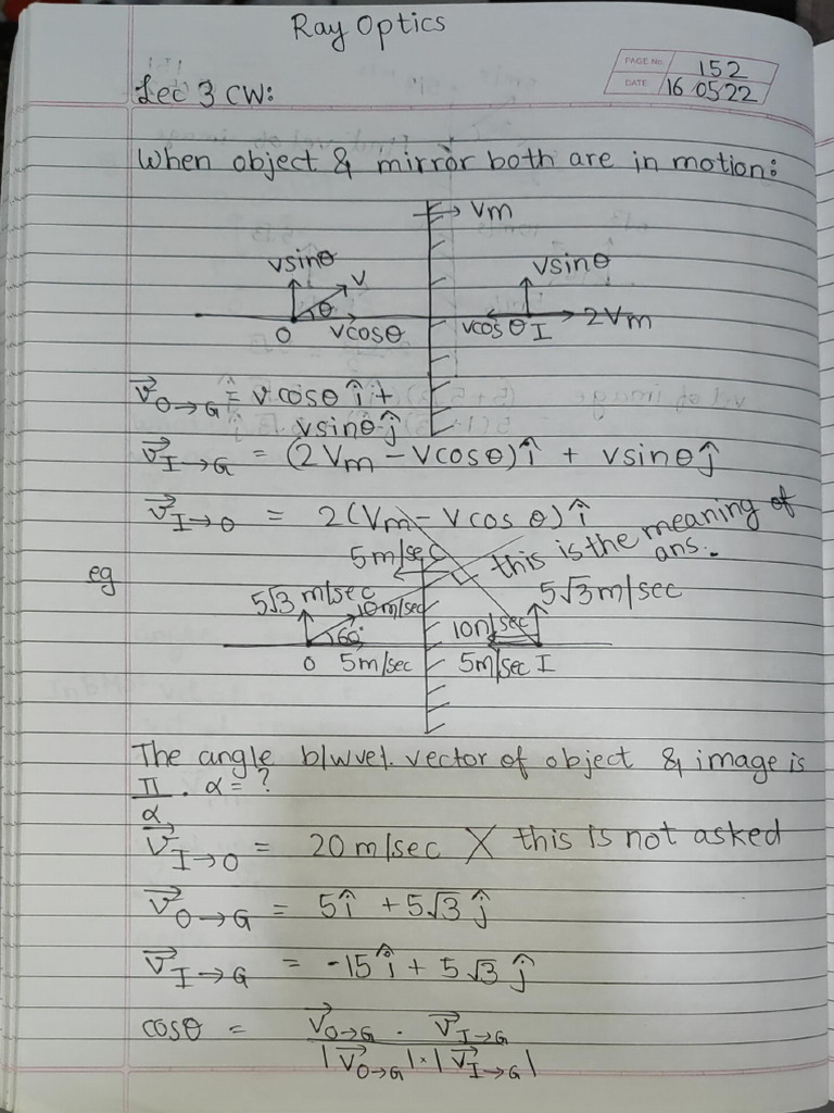 Ray Optics Lec 3&4 CW | PDF