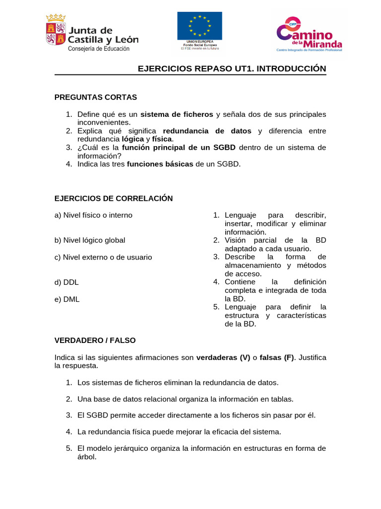 Ejer Repaso 1 | PDF | Bases de datos | Base de datos relacional