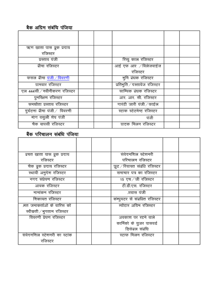 Office Register in Bank | PDF