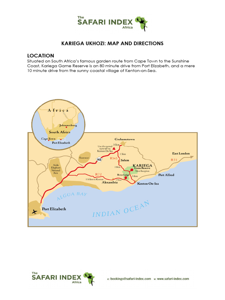 Kariega Ukhozi Map and Directions | PDF