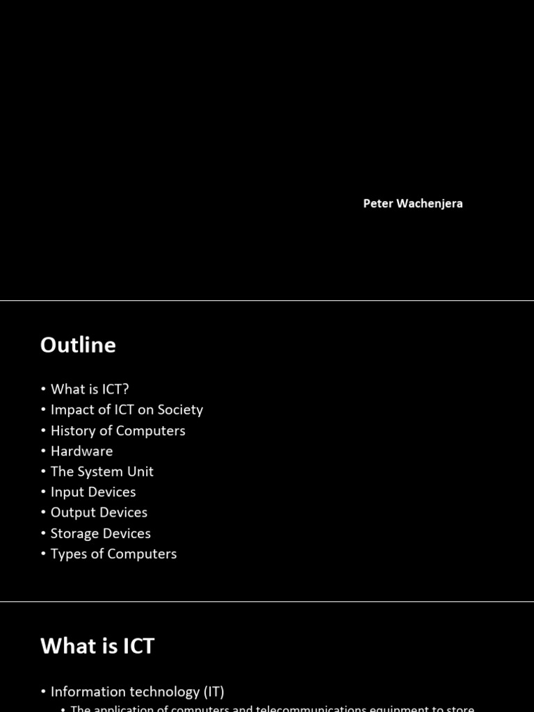 Introduction to ICT and Computer Basics | PDF | Random Access Memory ...