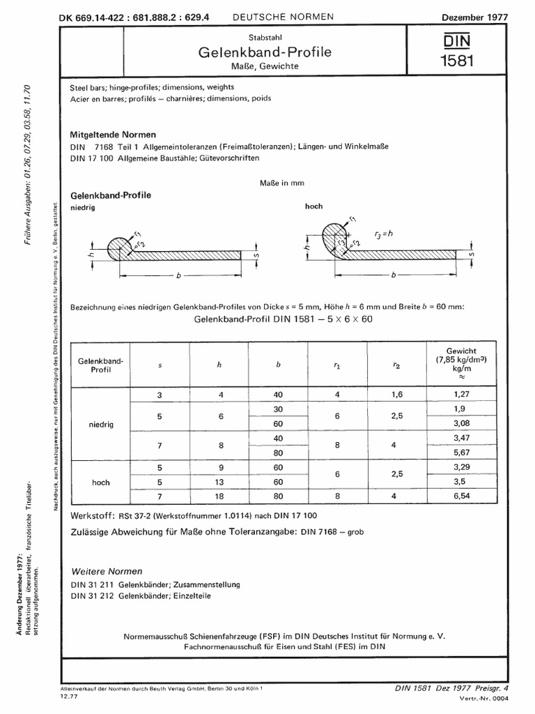 Din 1581 1977-12 | PDF