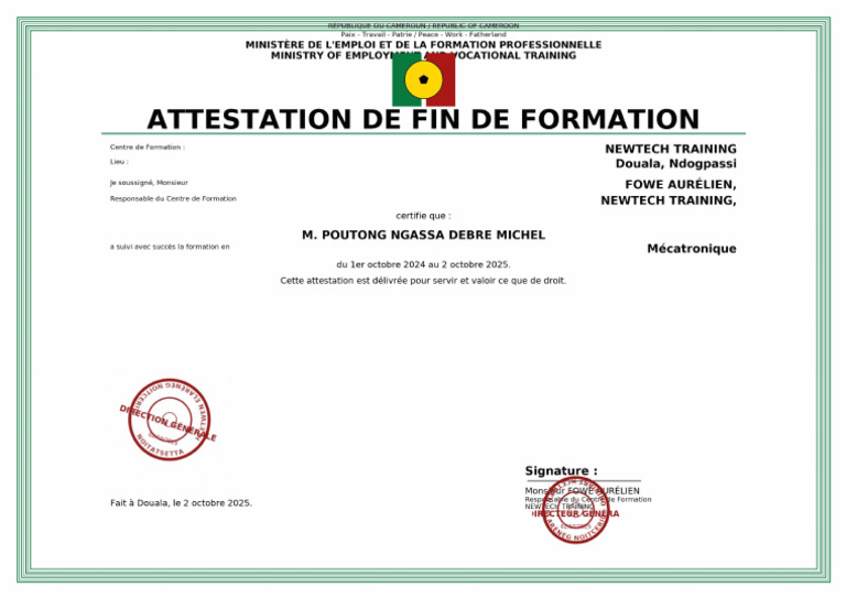 Attestation Newtech Training Final Exact | PDF