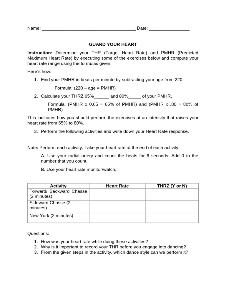 Guard Your Heart Activity Week 5 | PDF