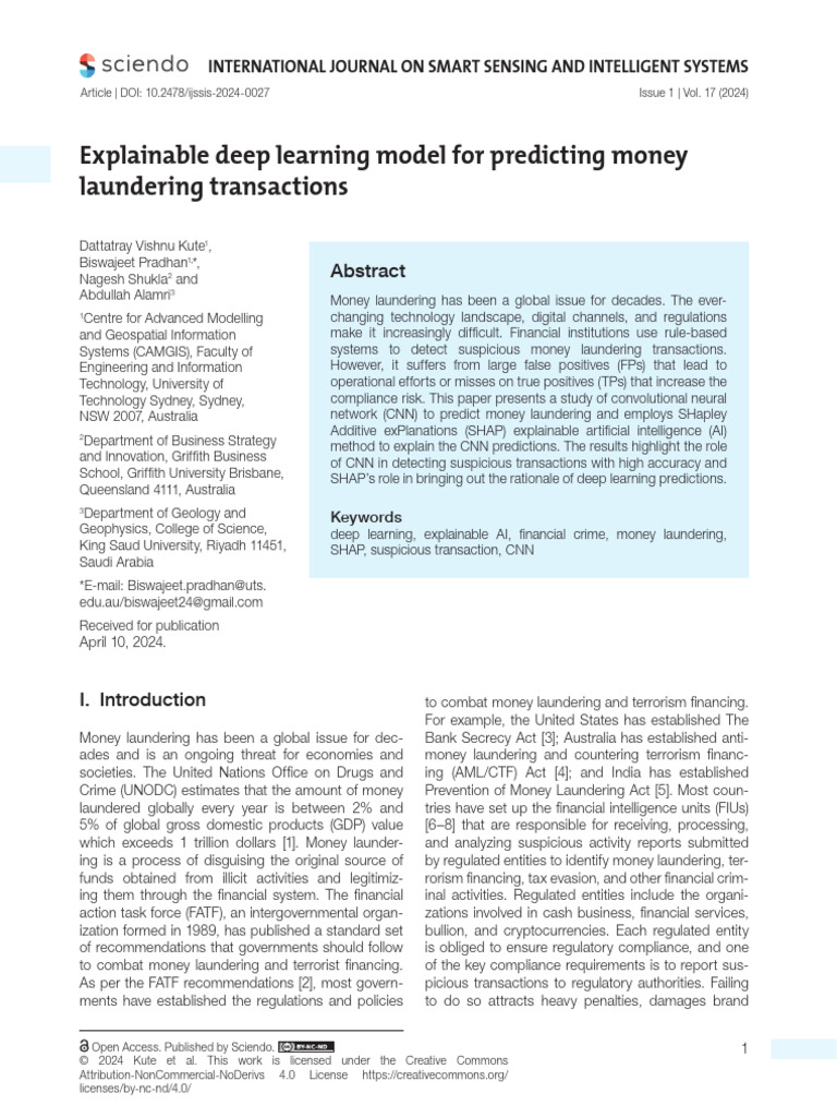 (2024) Explainable Deep Learning Model For Predicting Money Laundering Transactions | PDF ...