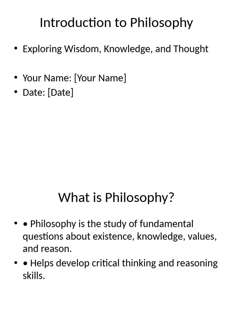 Philosophy Course Presentation | PDF