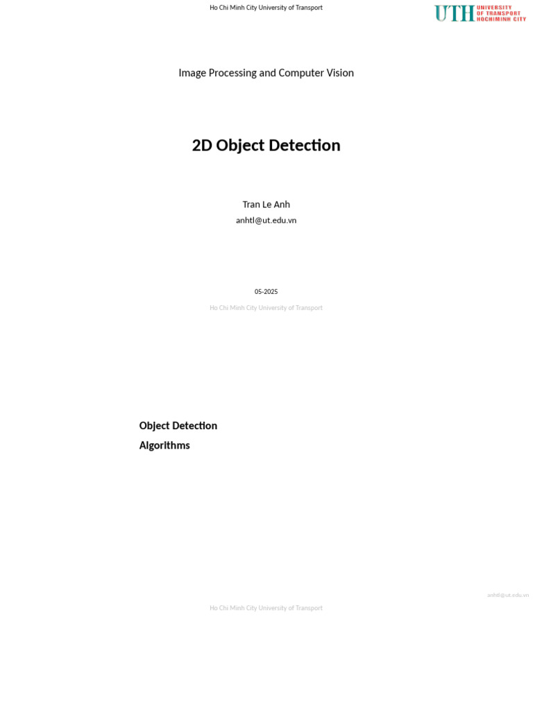 Xử lý ảnh Chap05 - 2DObjectDetection | PDF | Information Science ...