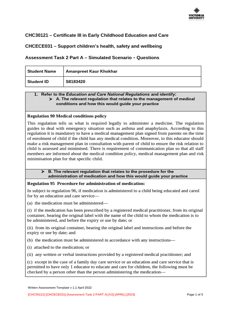 Early Childhood Medication Management Guide | PDF | Emergency | Regulation