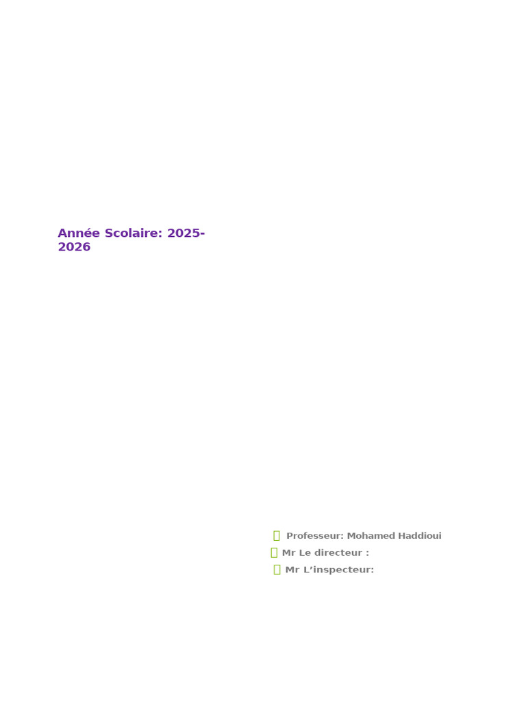 Cahier de Textes Lycée Charif 2025-2026 | PDF