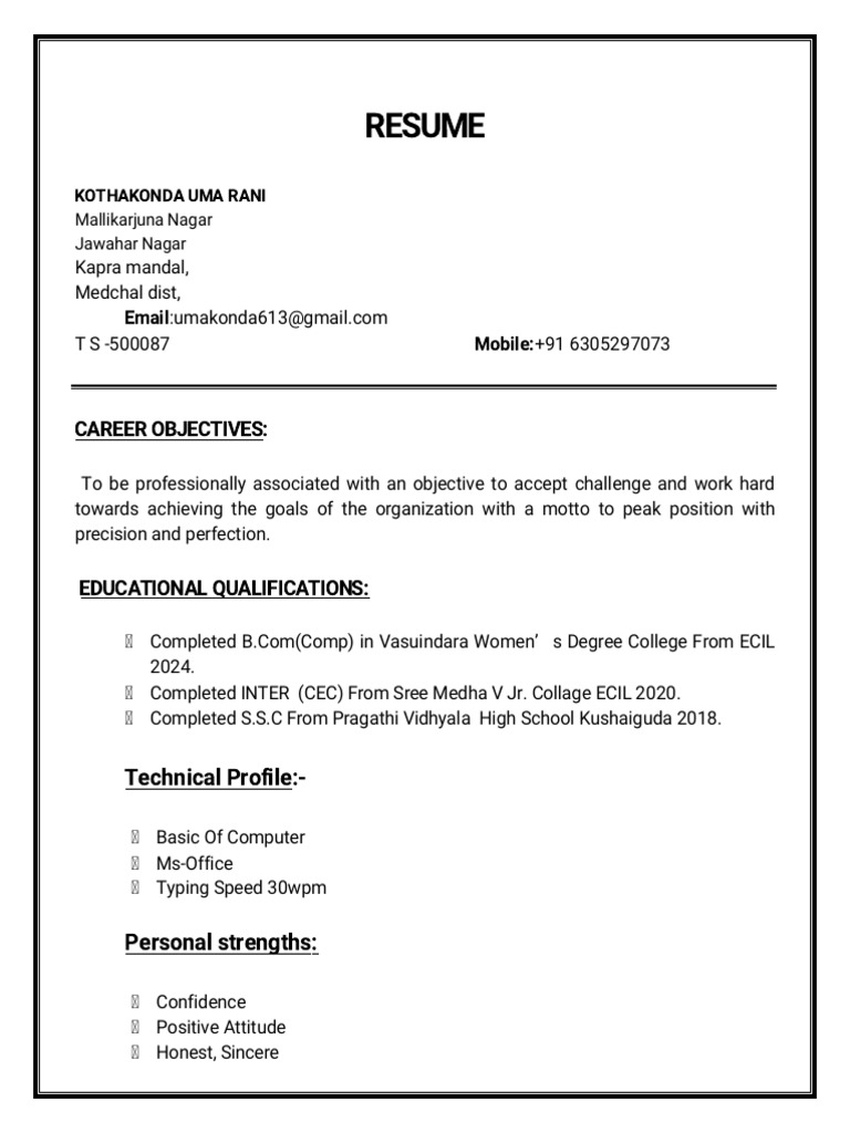 Resume: Technical Profile | PDF