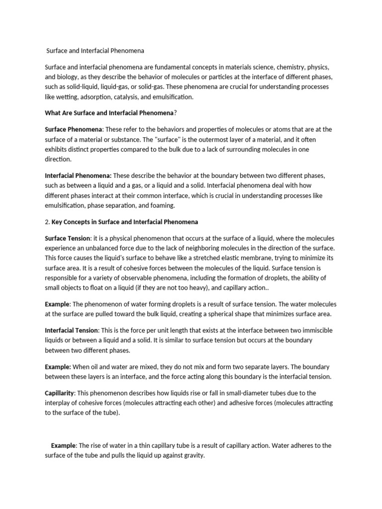 Surface and Interfacial Phenomena | PDF | Wetting | Surface Science