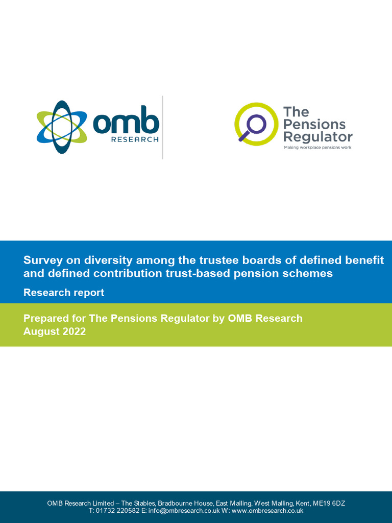 Trustee Diversity Among DB and DC Schemes Report | PDF | Pension ...