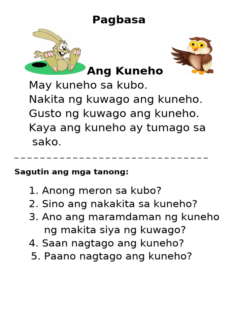 Pagbasa Filipino | PDF