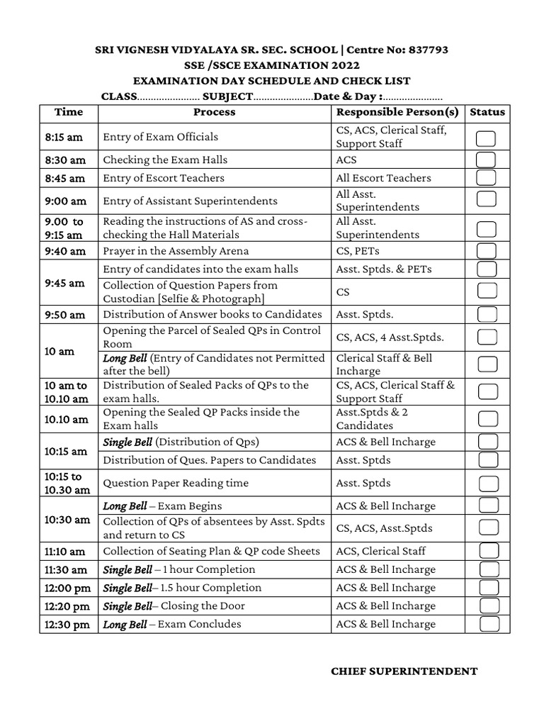 SRI VIGNESH VIDYALAYA Exam Schedule 2022 | PDF | Qualifications