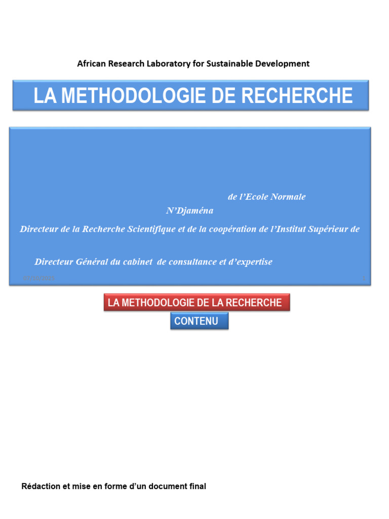 Méthodologie de la Recherche Scientifique | PDF | Science | Connaissances