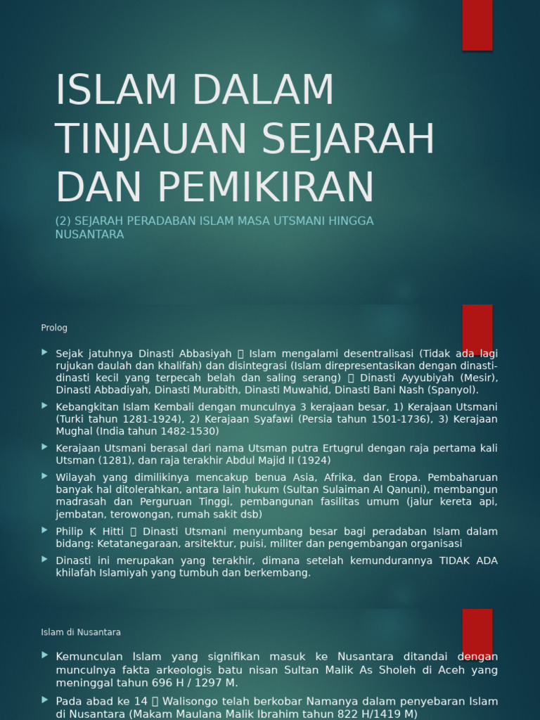 5. Sejarah Peradaban Islam Masa Utsmani Hingga Nusantara | PDF