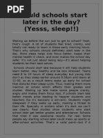 Benefits of Starting School Later | PDF | Sleep | Sleep Deprivation
