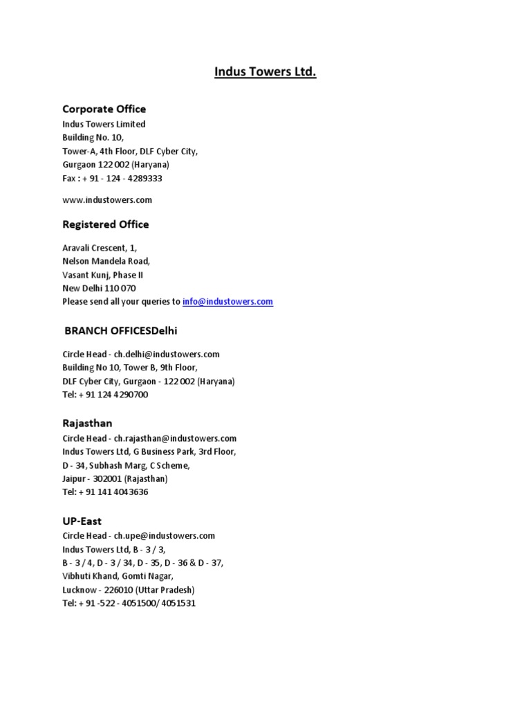 Indus Towers LTD | PDF