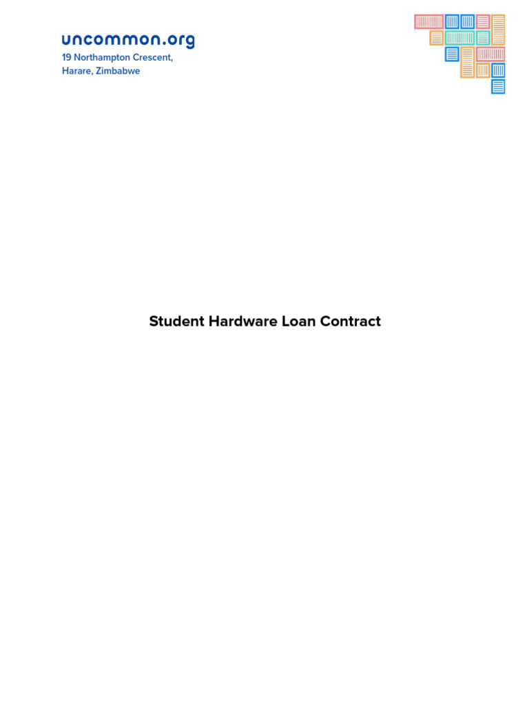 Student Hardware Loan Contract | PDF | Private Law | Common Law