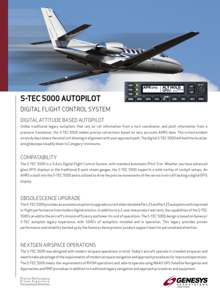 S-TEC 5000 Digital Autopilot Overview | PDF | Aviation | Aircraft