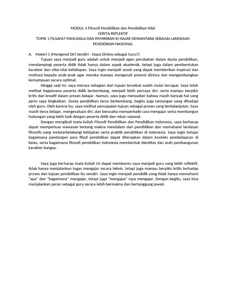MODUL 3 Filosofi Pendidikan Dan Pendidikan Nilai | PDF