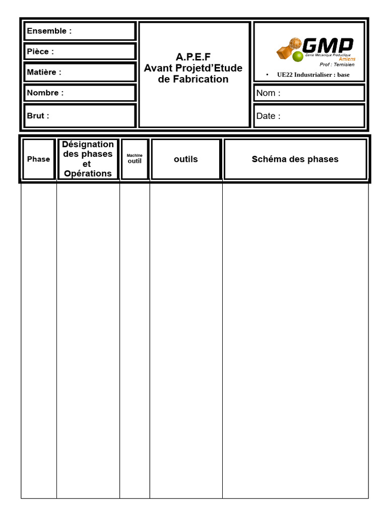 Guide d'Industrialisation UE22 | PDF