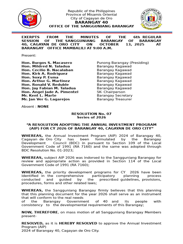 Resolution Aip BDP 2026 | PDF | Justice | Crime & Violence