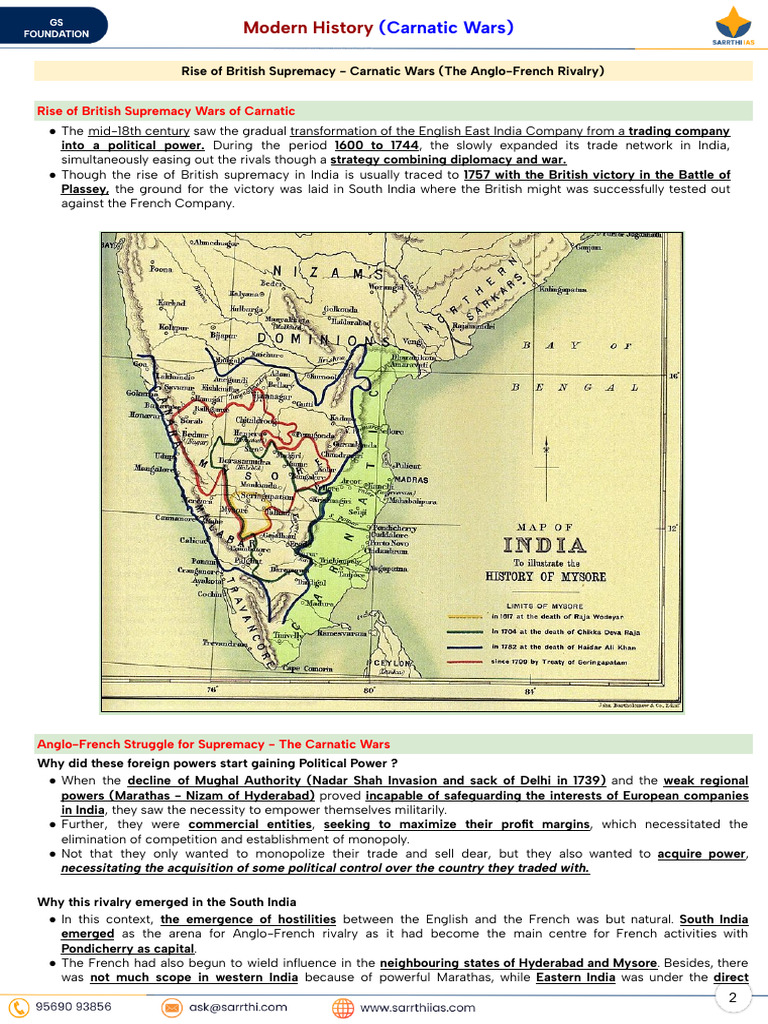 B3, 4&5 L-3 Part-1 Carnatic Wars (Modern History) [Foundation - 2026 ...
