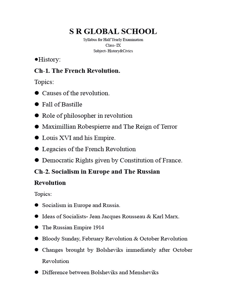 His&Civics Syllabus 1 | PDF