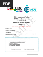 ESOL Entry 1 Writing Exam Sample | PDF