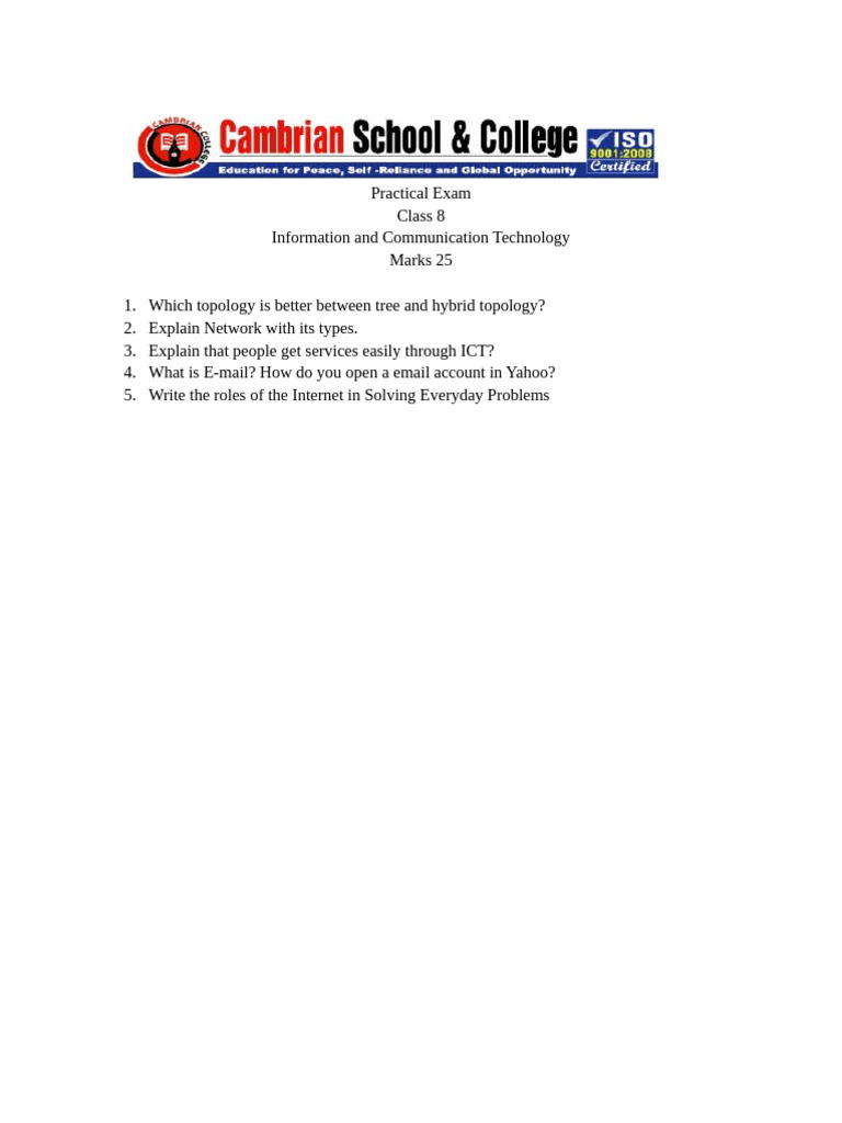Class 8 ICT Practical Exam Guide | PDF