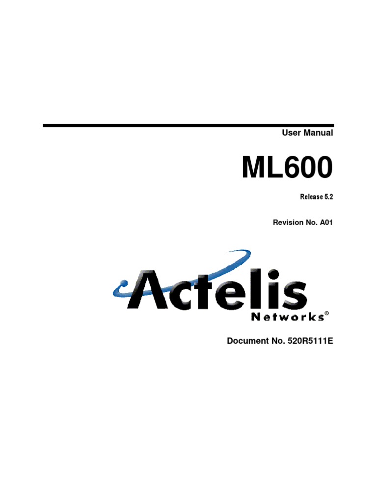 ML600 User Manual 12-JUNE07 | Download Free PDF | Network Topology ...