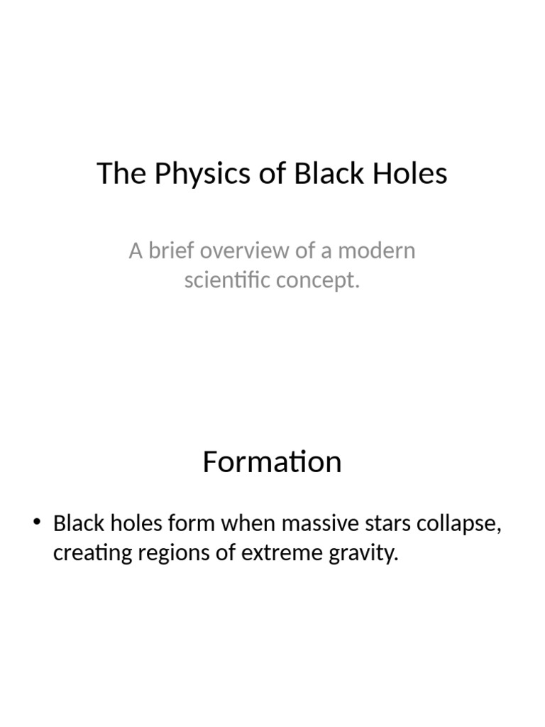 The Physics of Black Holes | PDF