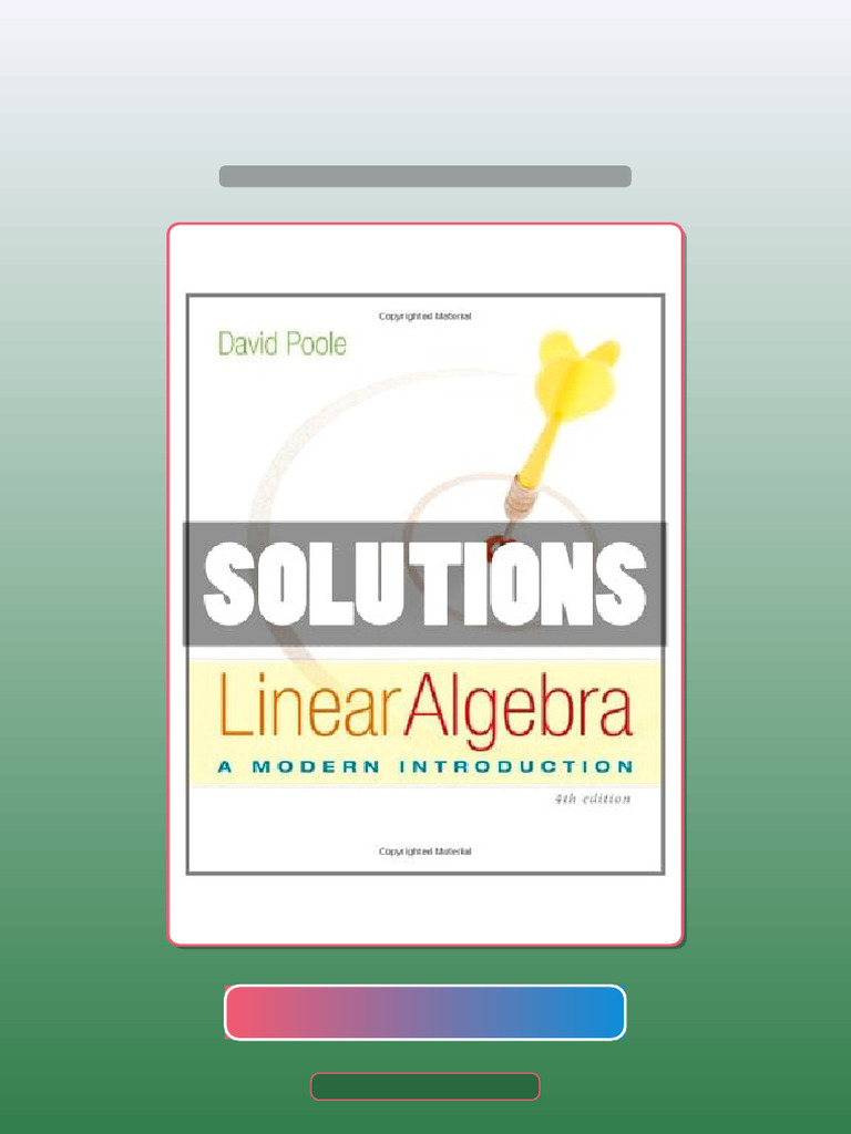 Linear Algebra A Modern Introduction 4th Edition David Poole Ebook and ...