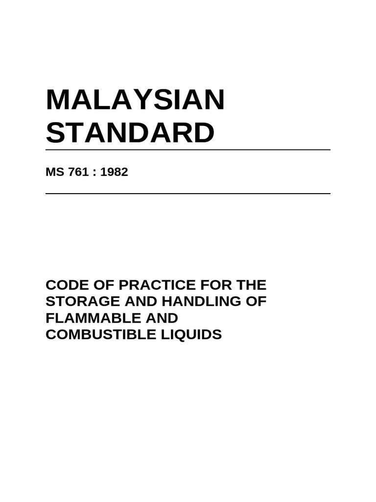 MS 761: 1982 Flammable Liquid Safety | PDF