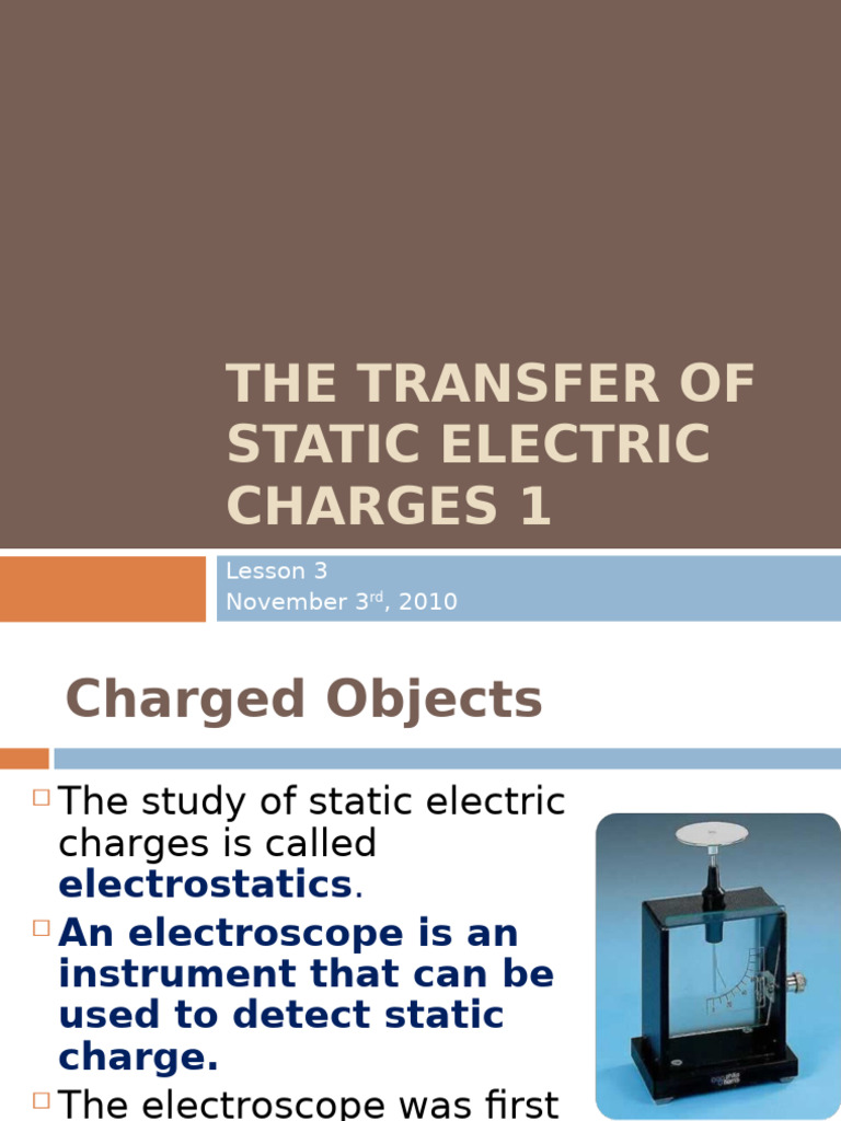 Snc1d U2 Lesson 3 The Transfer of Static Electric Charges 1 | PDF ...