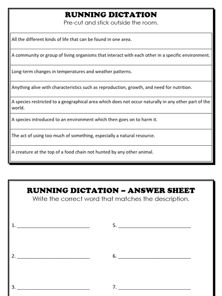 Running Dictation Ws | PDF
