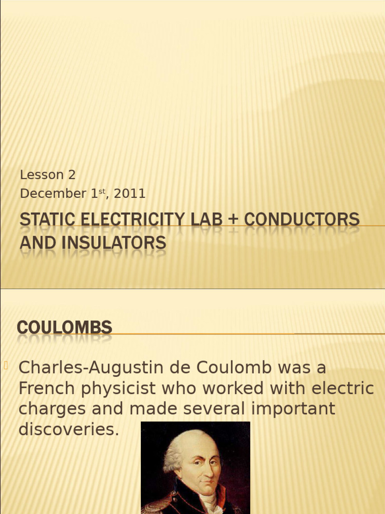 Snc1d U3 Lesson 2 Static Electricity Lab Conductors and Insulators ...