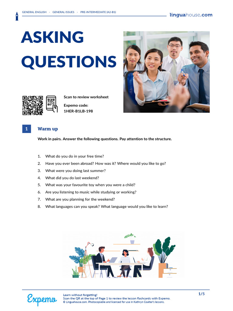 Asking Questions: A2-B1 Practice Guide | PDF