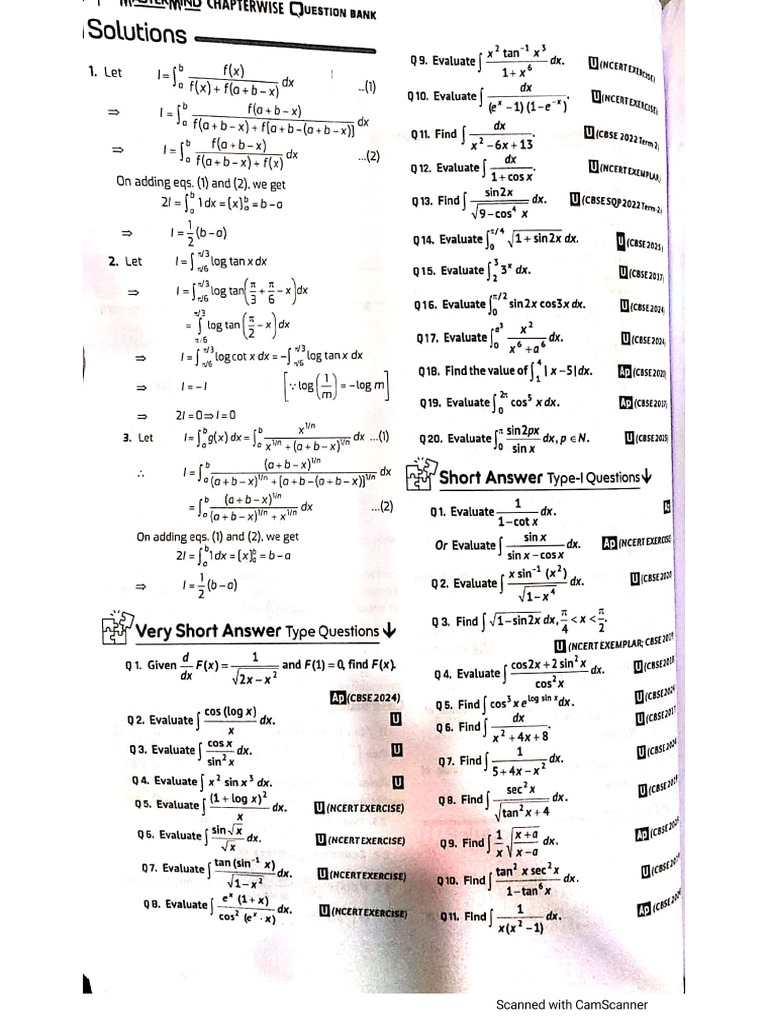 Integration Pyqs | PDF