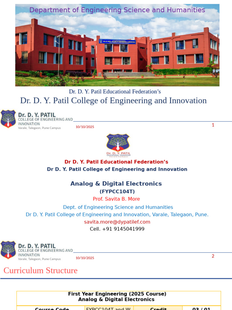 Analog & Digital Electronics Syllabus | PDF | Operational Amplifier | Amplifier