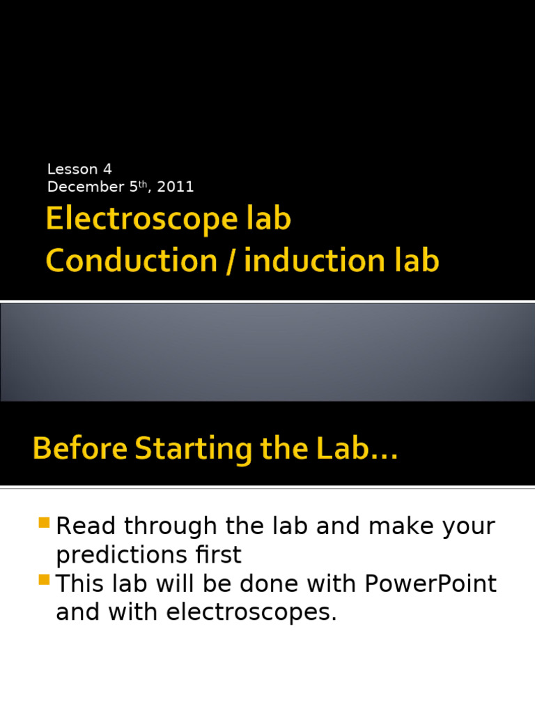 Snc1d U3 Lesson 4 Electroscope Lab - Conduction Induction Lab | PDF ...