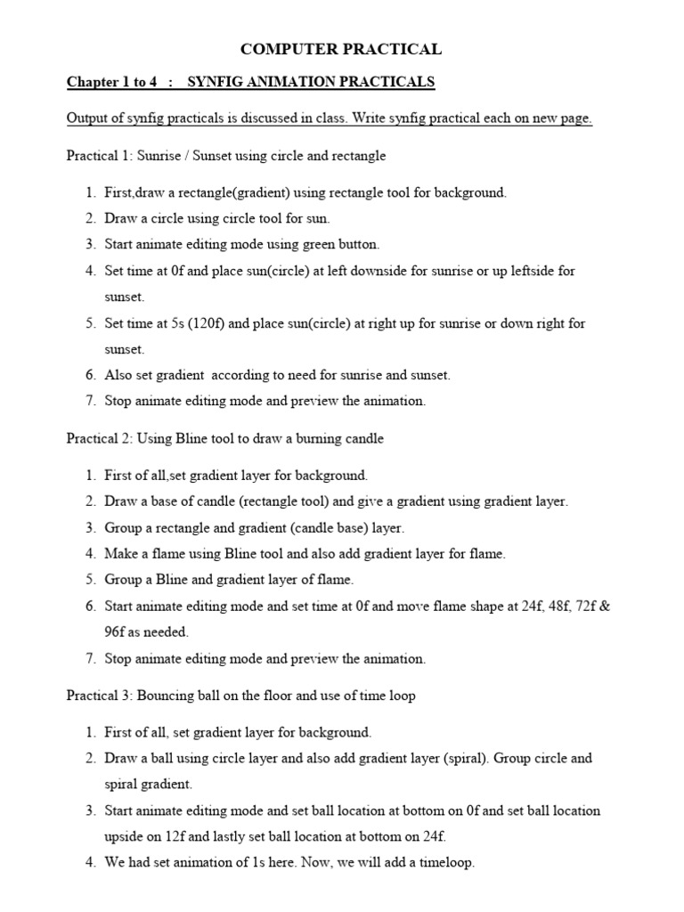 Synfig and Command Practicals | PDF | Computer File | Text File