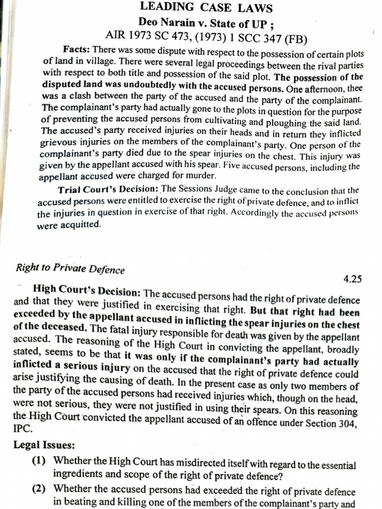 Private Defense Case Laws | PDF